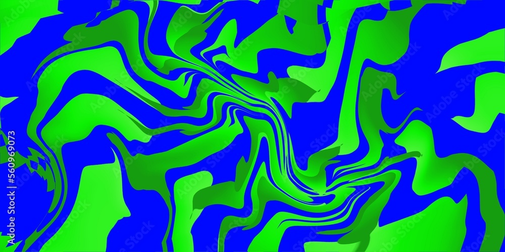 Fototapeta mapa świata dla dzieci Abstract blue and green wavy ...