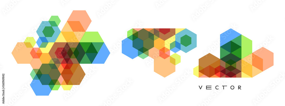 Abstract geometric background with transparent colored figures ...