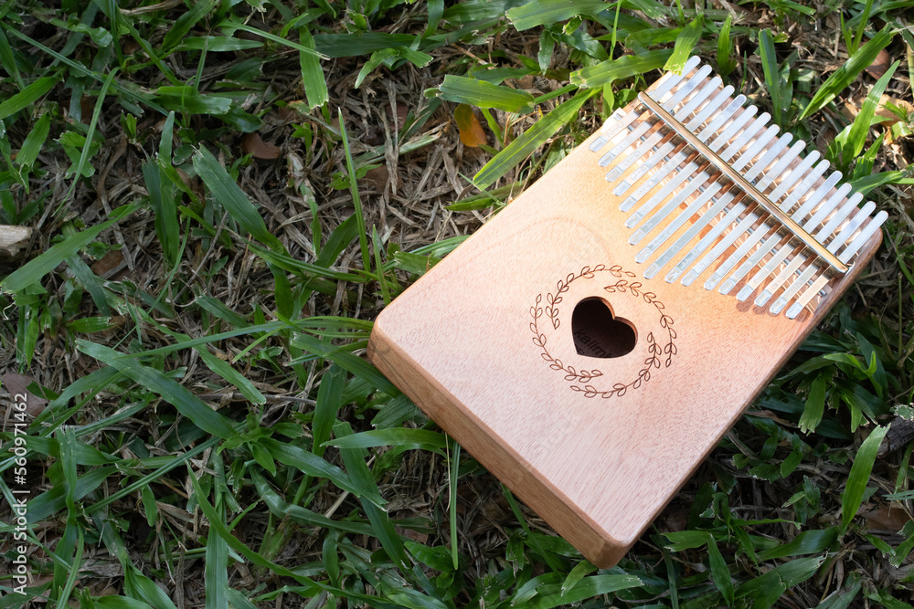 Hand playing kalimba or mbira is an African musical instrument.made ...