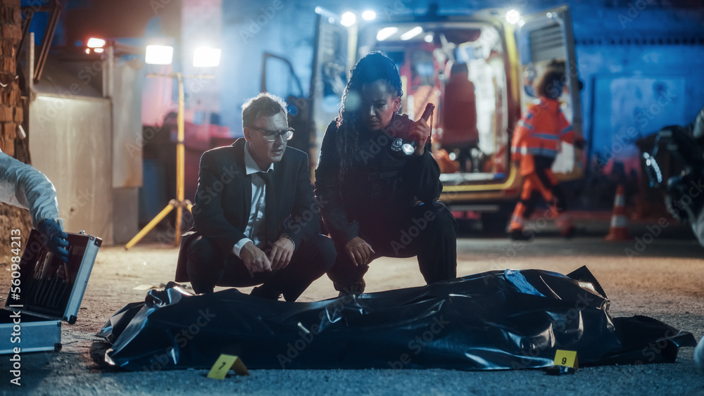 Investigation Team Working Together to Solve the Mystery of a Dead Body ...
