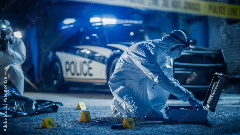 Crime Scene Investigation Team Working on a New Murder Case. Forensics ... Crime Scene Investigation Team Working on a New Murder Case. Forensics ...