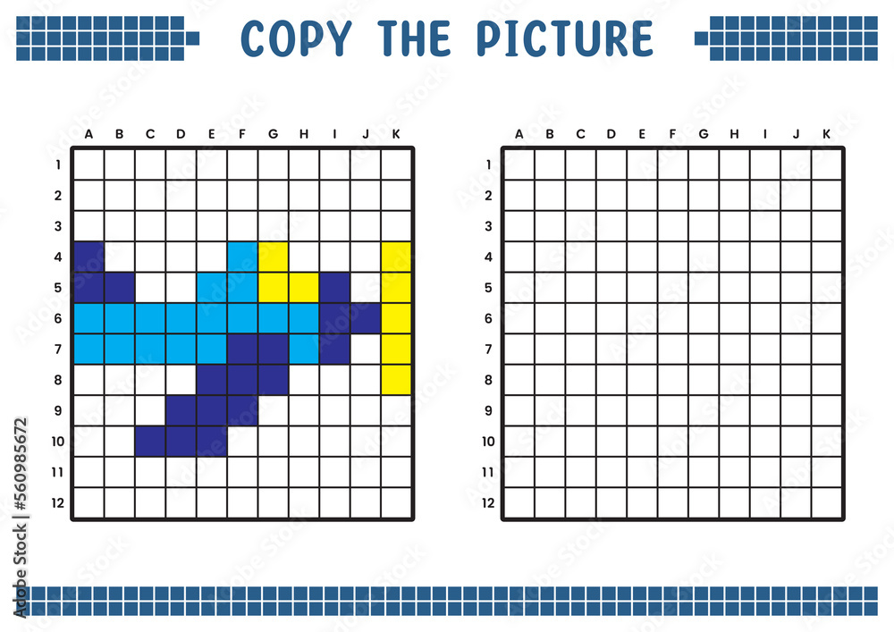 Copy the picture, complete the grid image. Educational worksheets ...