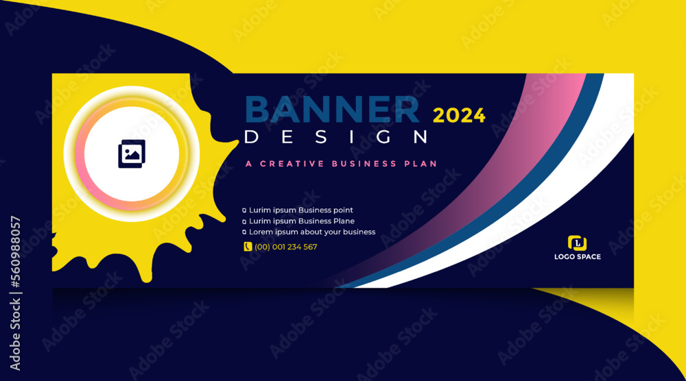 Creative web banner design template 2024, modern web banner, corporate ...