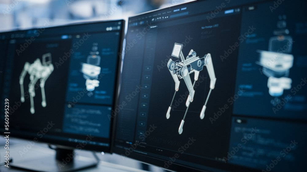 Close Up of a Computer Monitor Display with 3D CAD Software with High ...