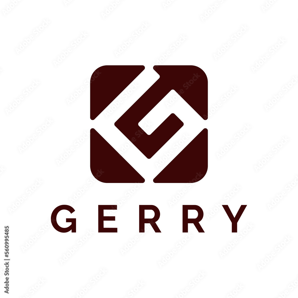 Geometric Letter G Initial in a Square Logo Design, a vintage and clean ...