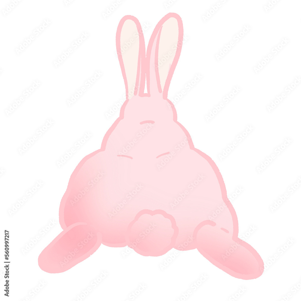 cute pink rabbit cartoon illustration Stock Illustration | Adobe Stock