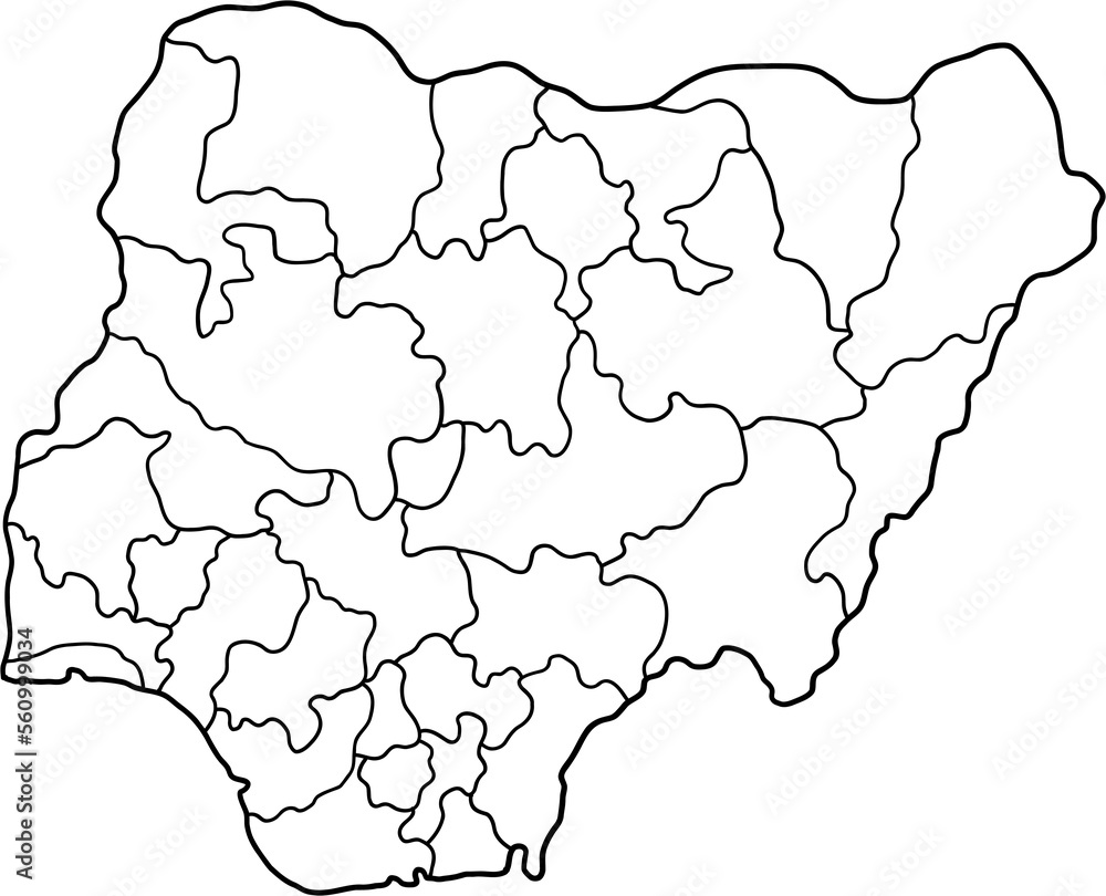 doodle freehand drawing of nigeria map. Stock Illustration | Adobe Stock