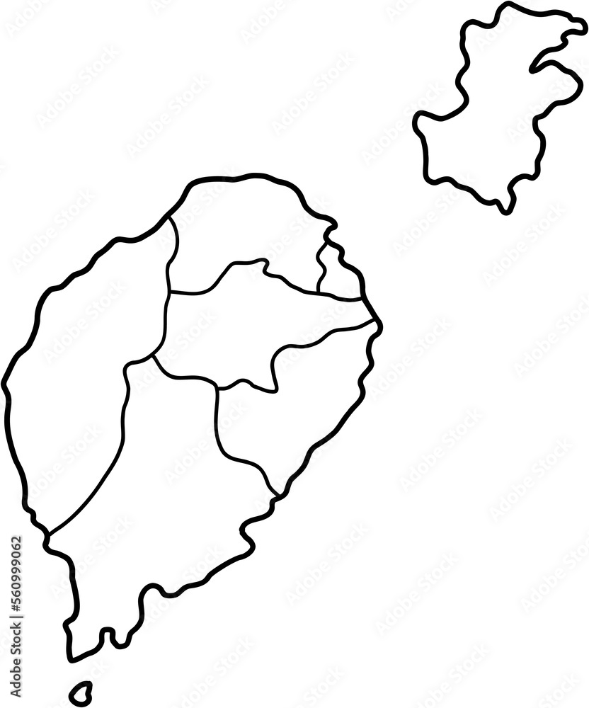 Photo & Art Print doodle freehand drawing of sao tome map., tanarch