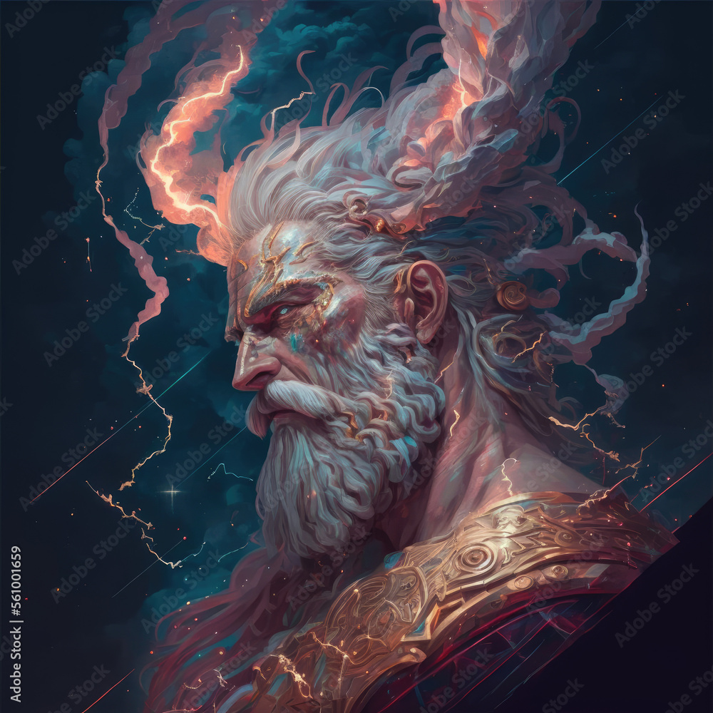 Greek God Zeus/Roman God Jupiter - King of the Gods Stock Illustration ...