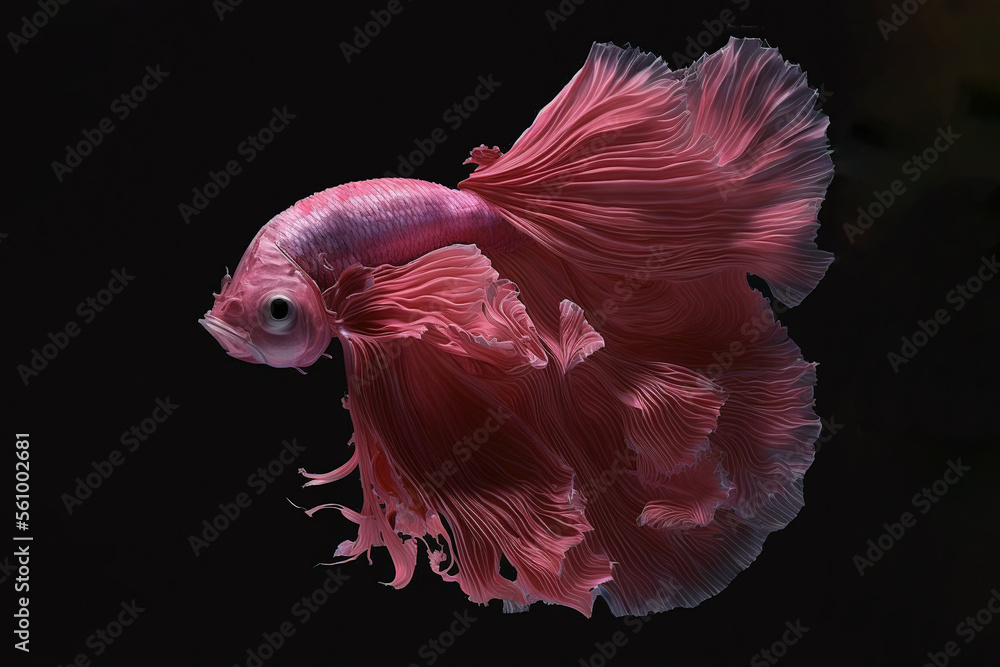 Siamese Fighting Fish with Pink Color created with Generative AI ...