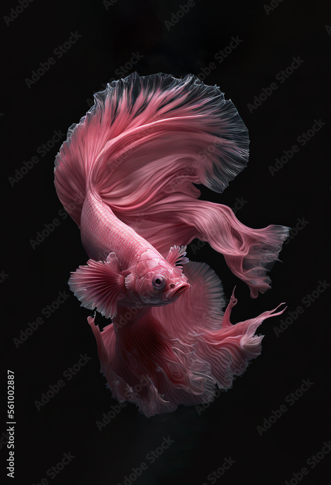 Siamese Fighting Fish with Pink Color created with Generative AI ...