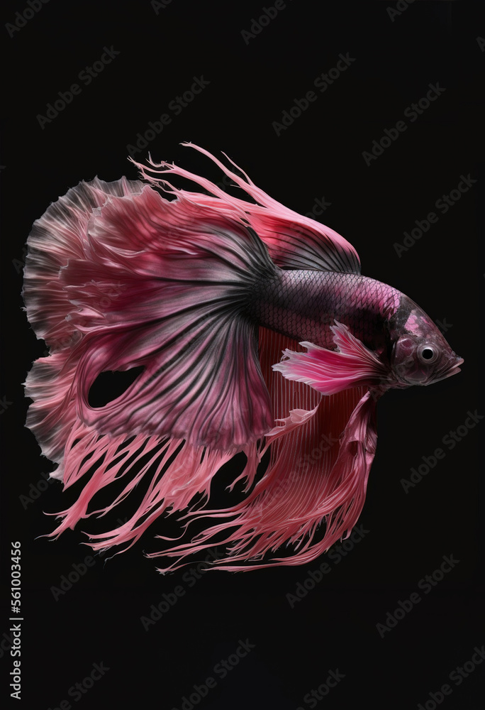 Siamese Fighting Fish with Pink Color created with Generative AI ...