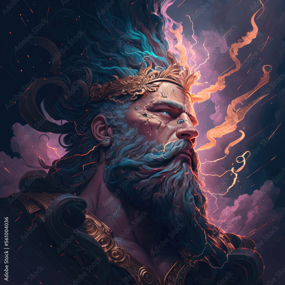 Greek God Zeus/Roman God Jupiter - King of the Gods Stock Illustration ...