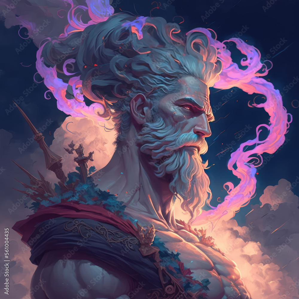 Greek God Zeus/Roman God Jupiter - King of the Gods Stock Illustration ...