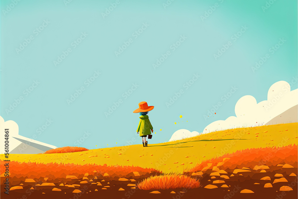 Cartoonish Characters in the Desert Stock Illustration | Adobe Stock