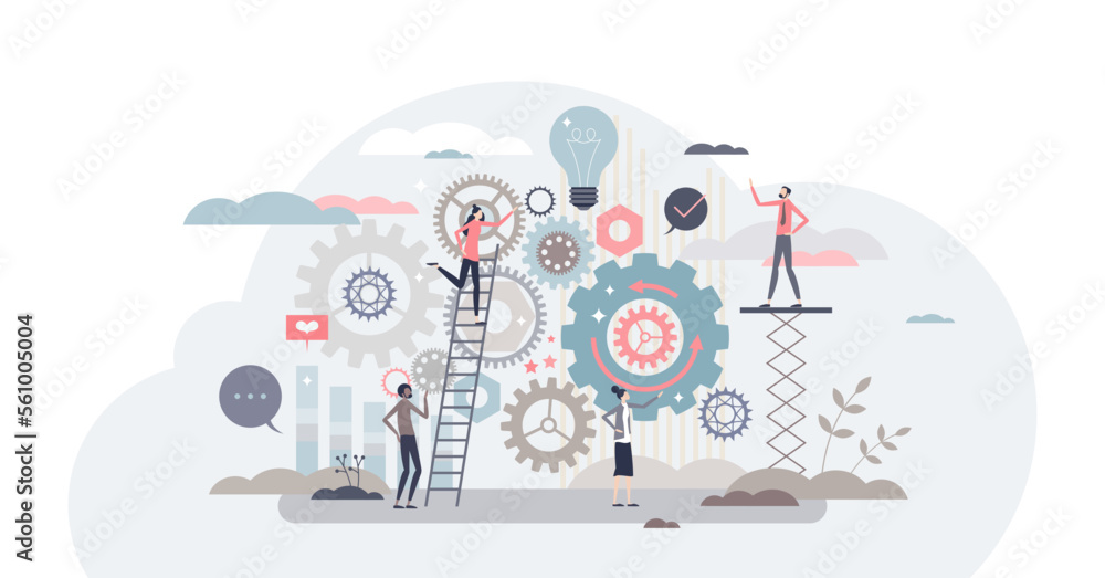 Work operations and teamwork productivity with control tiny person ...