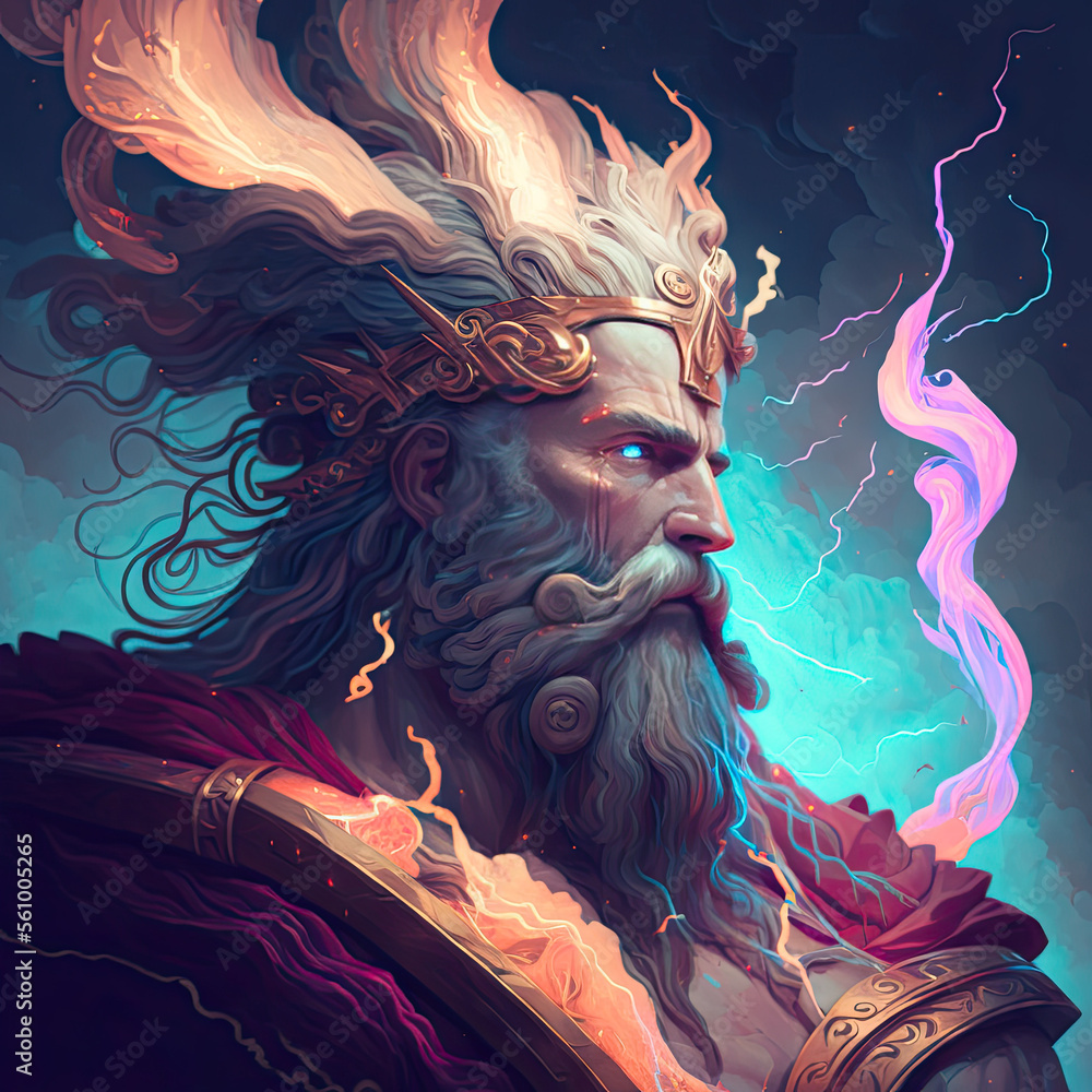 Greek God Zeus/Roman God Jupiter - King of the Gods Stock Illustration ...