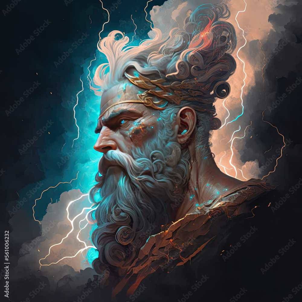 Greek God Zeus/Roman God Jupiter - King of the Gods Stock Illustration ...