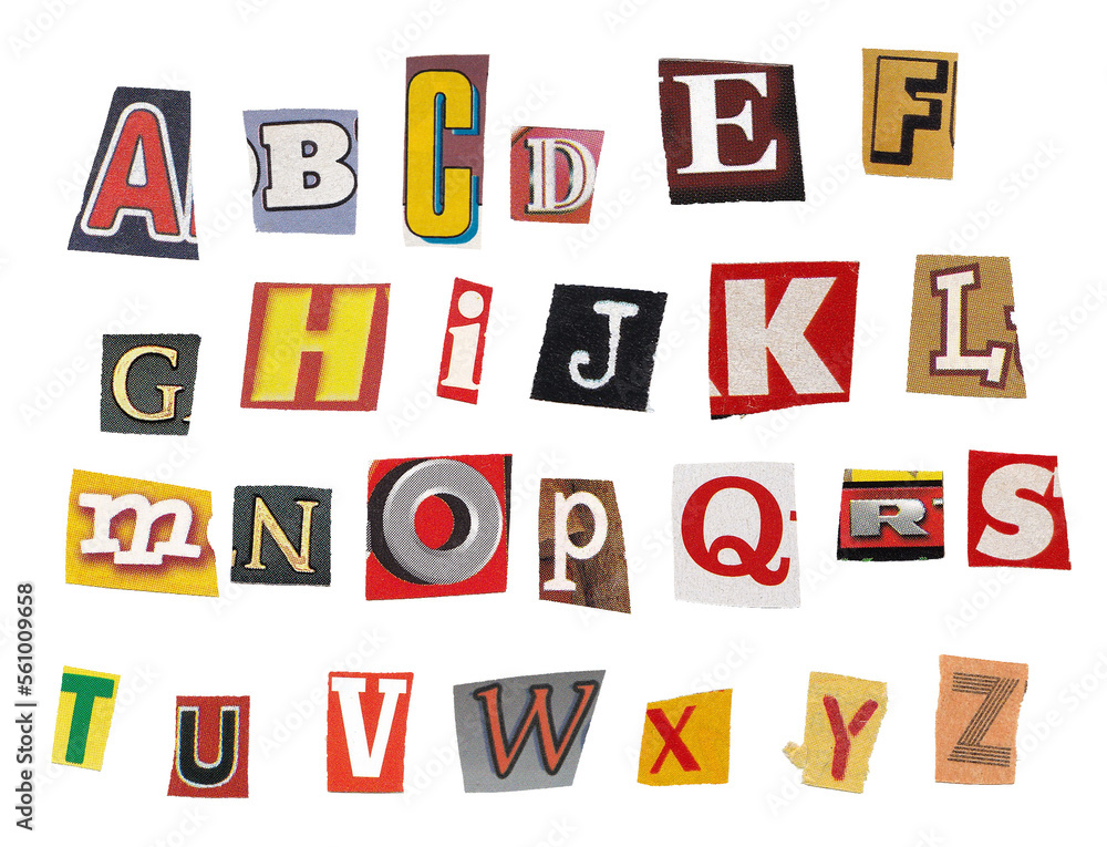 Magazine Newspaper cutout letters Stock Illustration | Adobe Stock