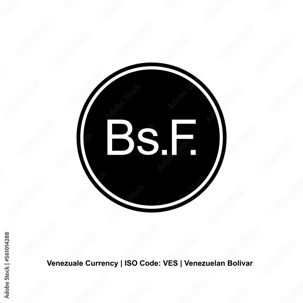 Venezuela Currency Symbol, Venezuelan Bolivar Icon, VES Sign. Vector ...