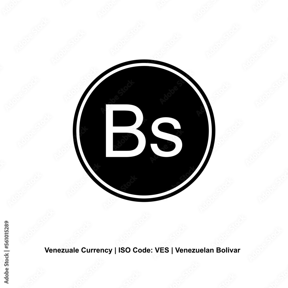 Venezuela Currency Symbol, Venezuelan Bolivar Icon, VES Sign. Vector ...
