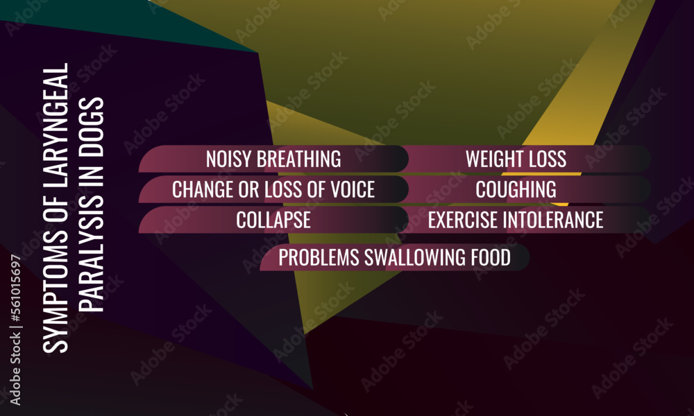 symptoms of Laryngeal Paralysis in dogs . Vector illustration for ...