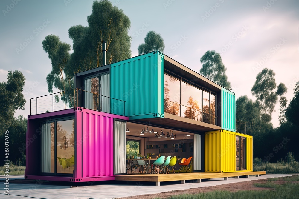 illustration concept of sustainability and recycle , container box ...
