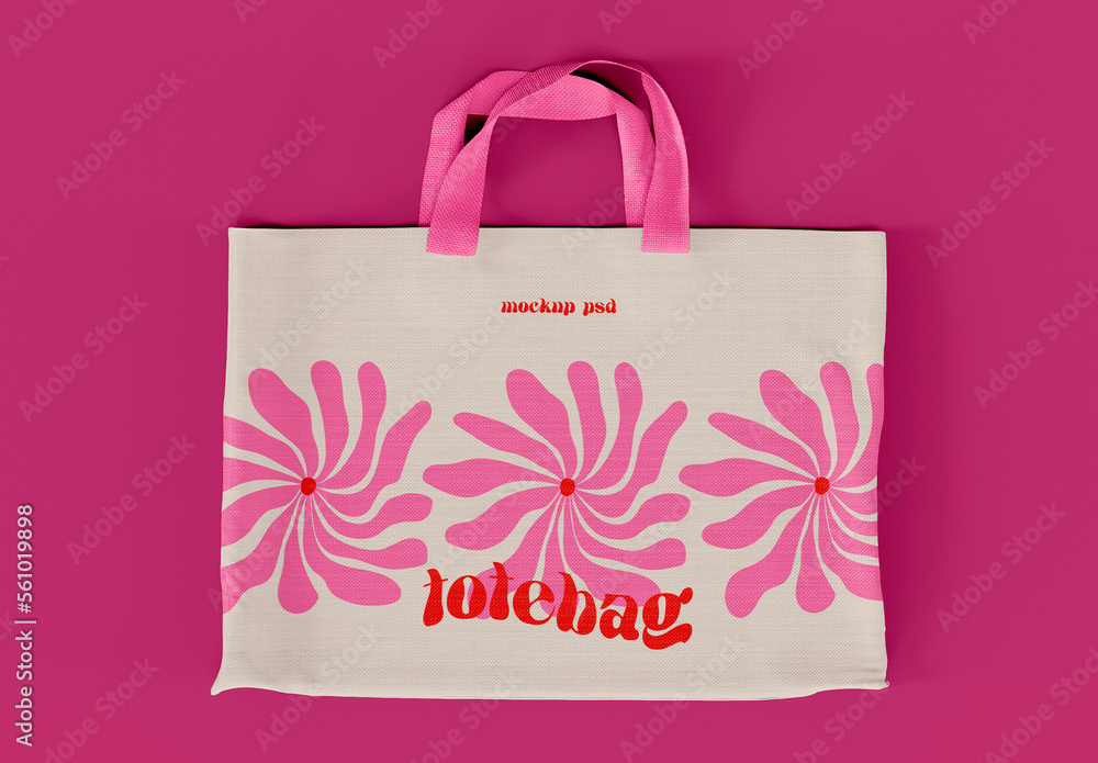 Top View of Tote Bag Mockup Stock Template | Adobe Stock