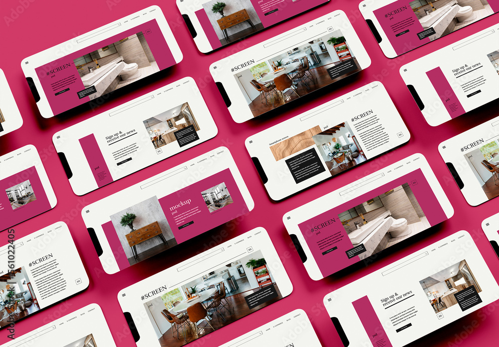 Computer UI Screens Mockup Stock Template | Adobe Stock