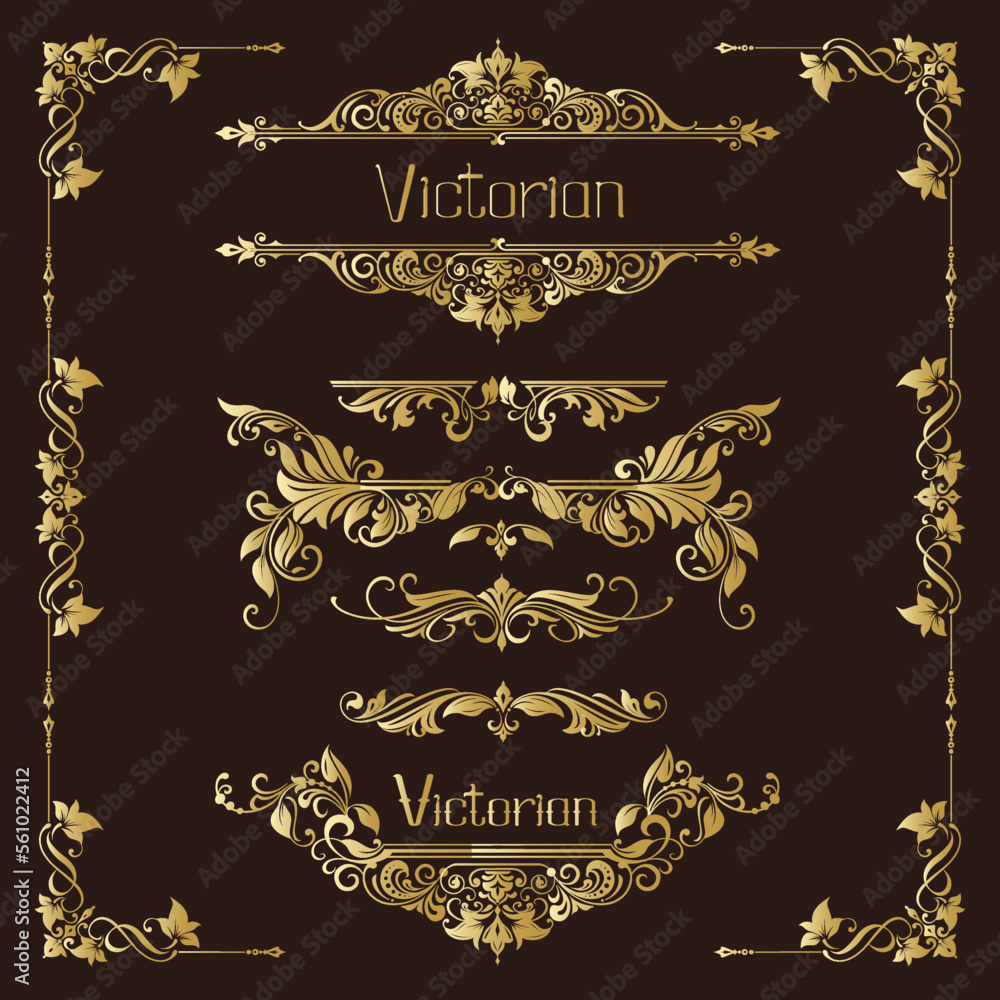 Vintage design lace borders monogram logo and corners, dividers Vector ...