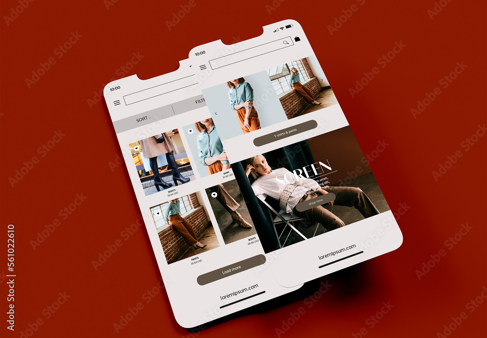 Smartphone Website Layout Mockup Stock Template | Adobe Stock