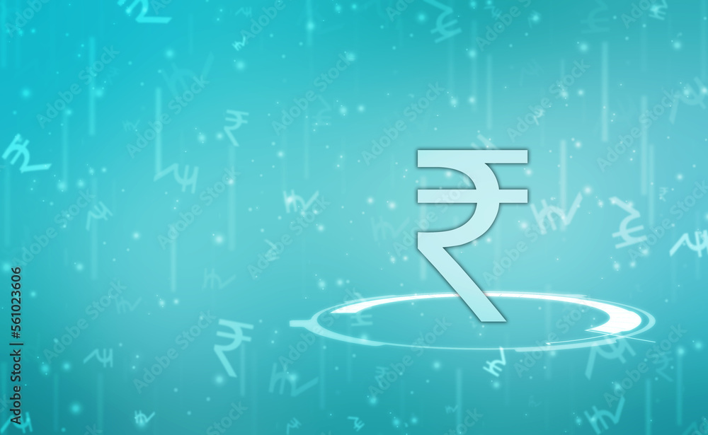 Indian Rupee symbol on financial Background, Growth of Indian stock ...