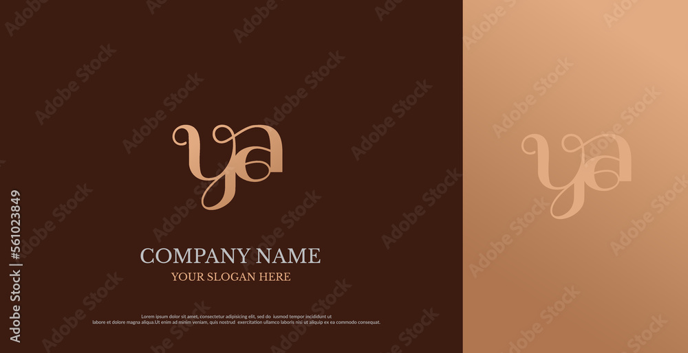 Initial YA Logo Design Vector Stock Vector | Adobe Stock