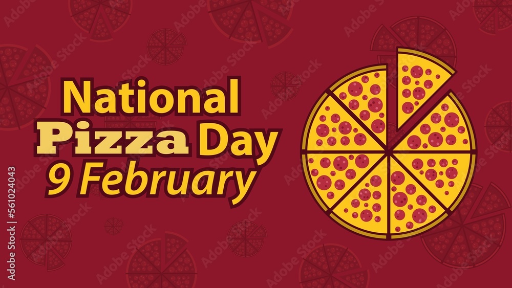 National Pizza day banner vector design celebrated on the 9th of ...