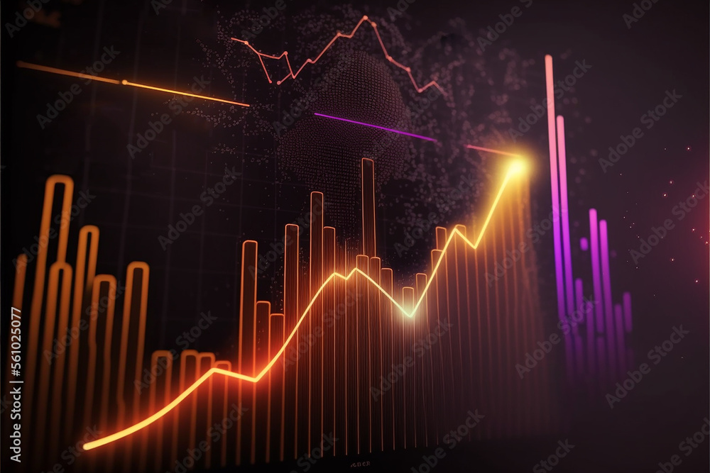 grafico de aumento em bolsa de valores ilustración de Stock | Adobe Stock