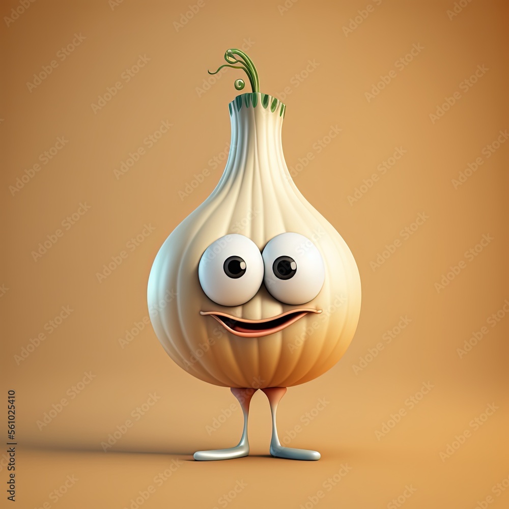 Cute Cartoon Onion Character (Generative AI) Stock Illustration | Adobe ...