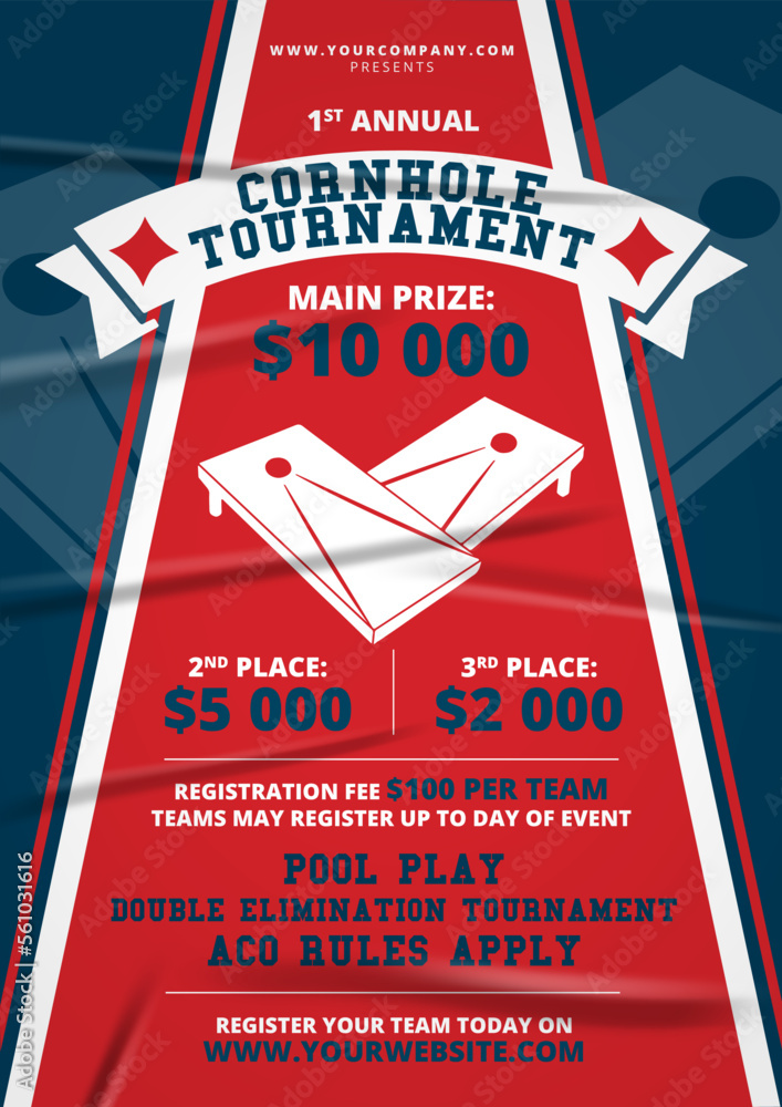 Cornhole Tournament Event Community Vertical Poster Template Stock ...