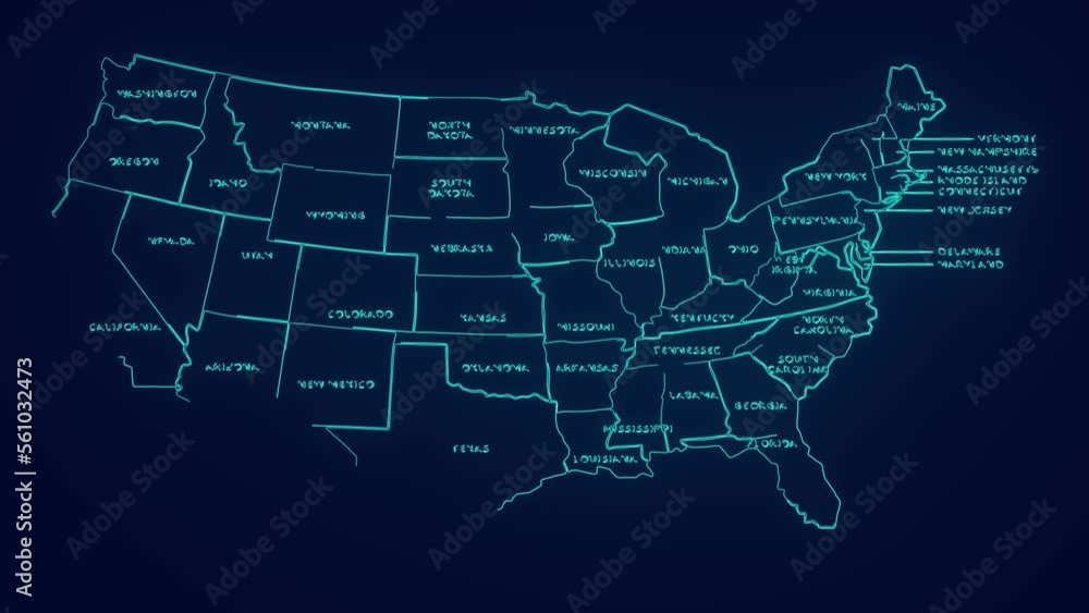 map of united states of america with state names usa map animation ...
