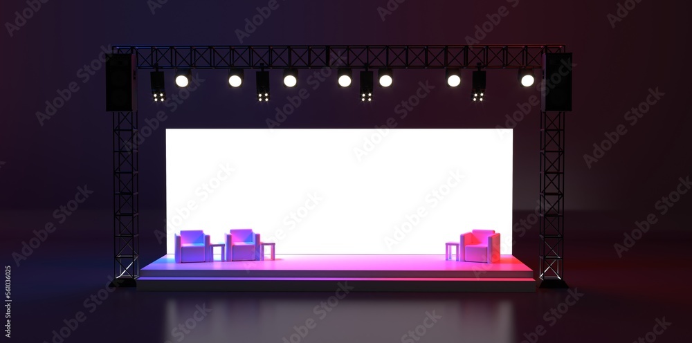 Empty stage design for mockup and corporate identity, display. Platform ...