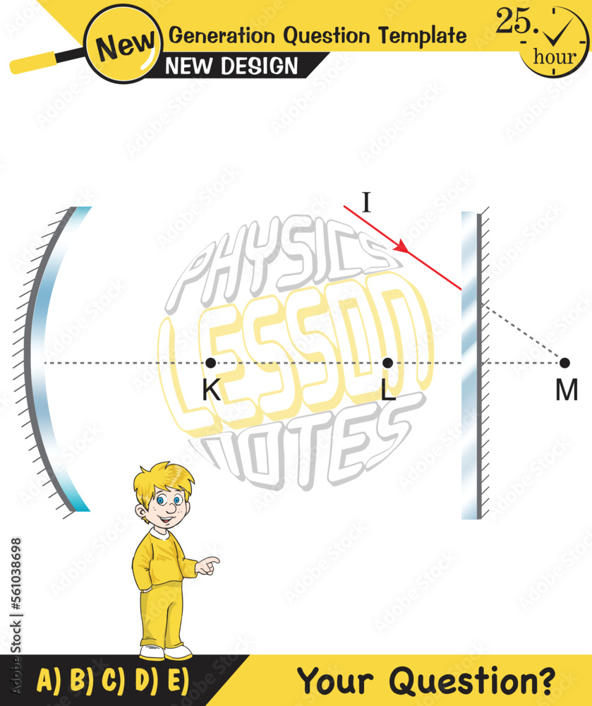 Stockvector Physics lecture notes, Light and enlightenment, refraction ...