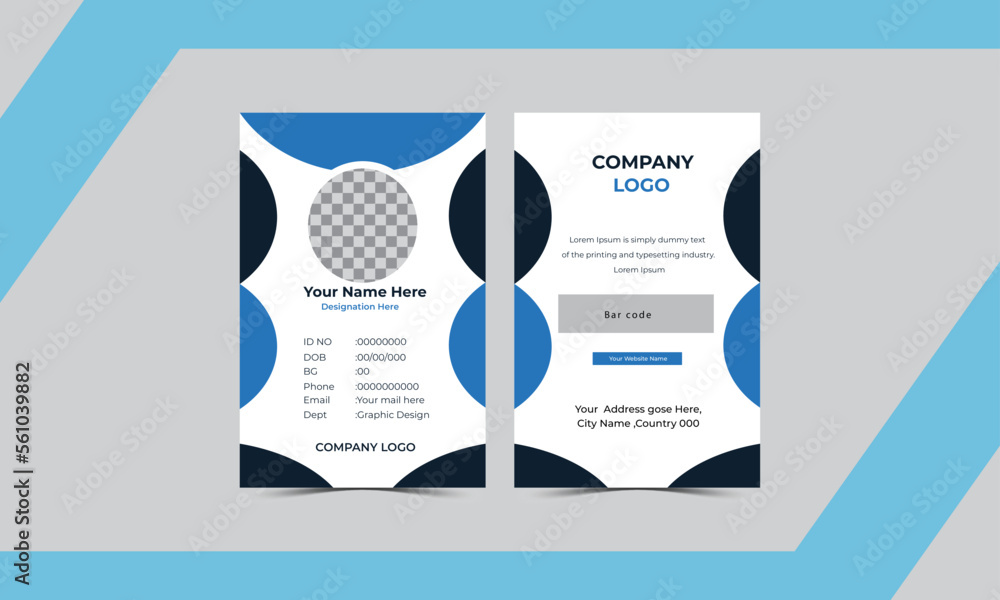 Id card with lanyard set isolated vector illustration,ID Card Template ...