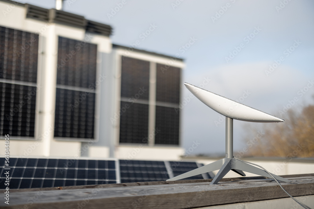 LVIV, UKRAINE - January, 2023: Starlink satellite dish, internet ...