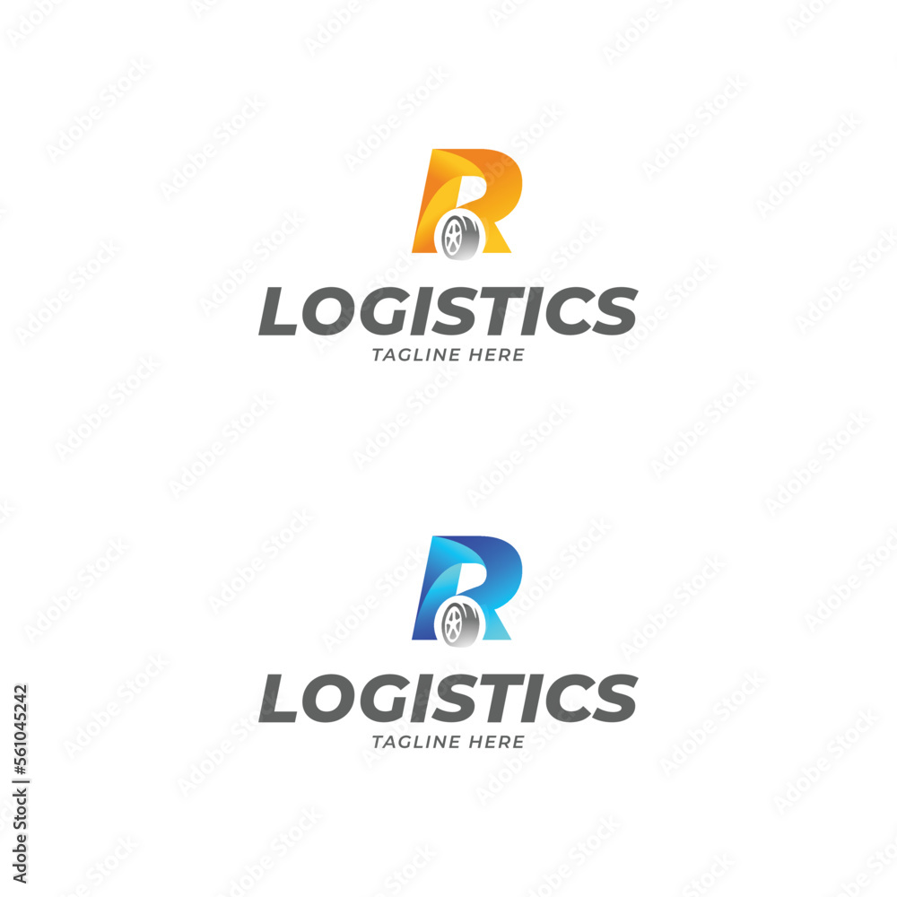 letter R logistics company logo design template Stock Vector | Adobe Stock