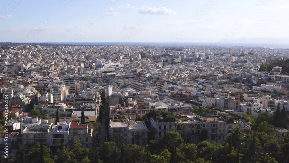 Vidéo Stock Athens, Attica, beautiful super-wide angle view of Athens ...