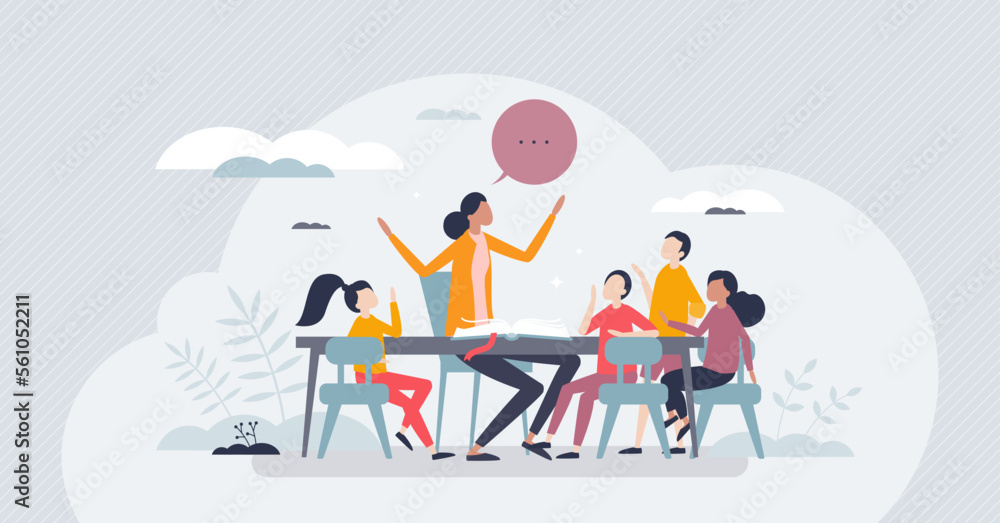 Teacher assistant for school children knowledge teaching tiny person ...