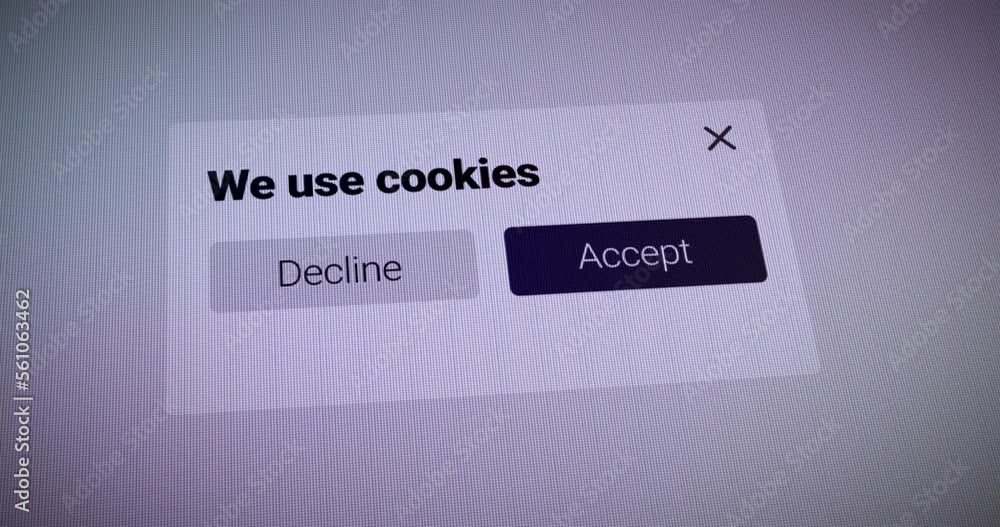 Mouse Cursor Clicking "Accept Cookies" notification on a Website ...