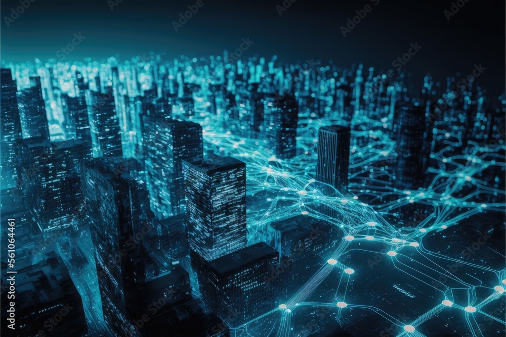 Technology or tech data, network internet connect concept abstract ...