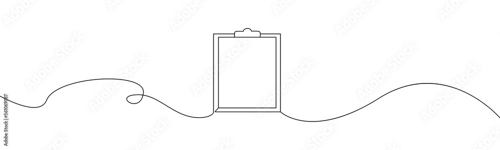 Clipboard with checklist one line drawing.Continuous line drawing of ...
