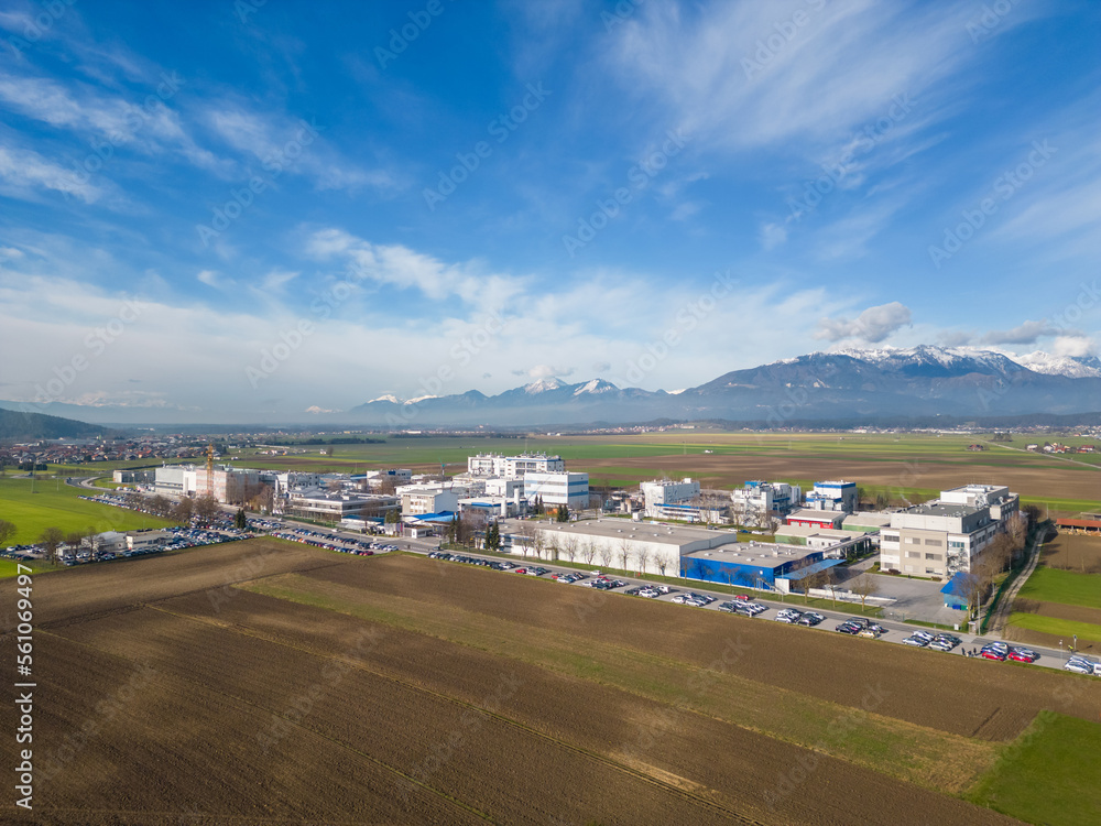 Menges, Slovenia - 12 January 2023: Lek the pharmaceutical factory ...
