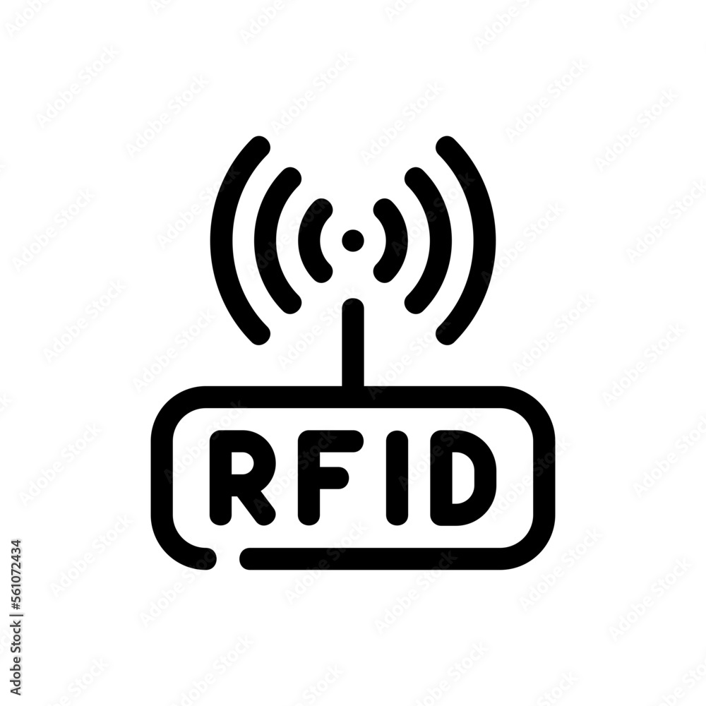 rfid line icon Stock Vector | Adobe Stock